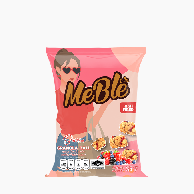 Meble Snack Granola Ball Mixed Berries Flavour - Thai Food Processors' Association (TFPA)